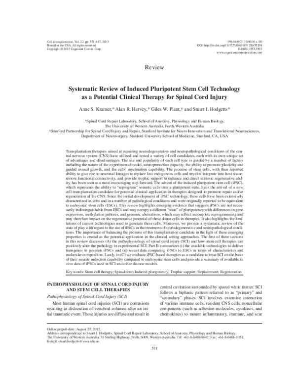 (PDF) Systematic Review of Induced Pluripotent Stem Cell Technology as a Potential Clinical ...
