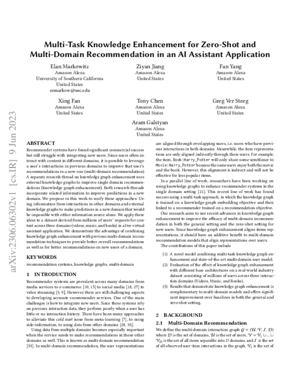 (PDF) Multi-Task Knowledge Enhancement for Zero-Shot and Multi-Domain Recommendation in an AI ...