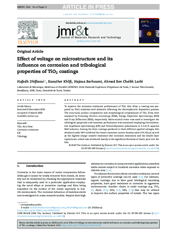 Pdf Effect Of Voltage On Microstructure And Its Influence On
