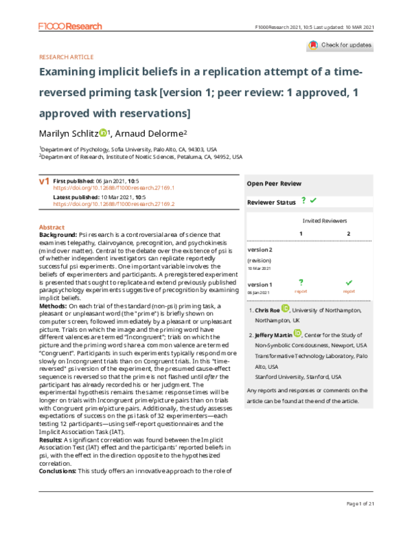 Pdf Examining Implicit Beliefs In A Replication Attempt Of A Time Reversed Priming Task
