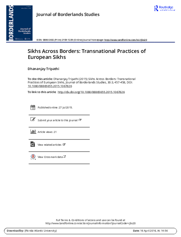 (PDF) Sikhs Across Borders : Transnational Practices of European Sikhs ...