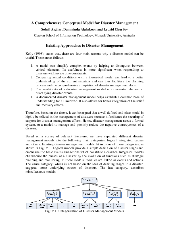 (PDF) A comprehensive conceptual model for disaster management