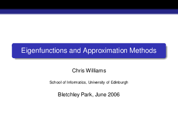 (PDF) Eigenfunctions and Approximation Methods