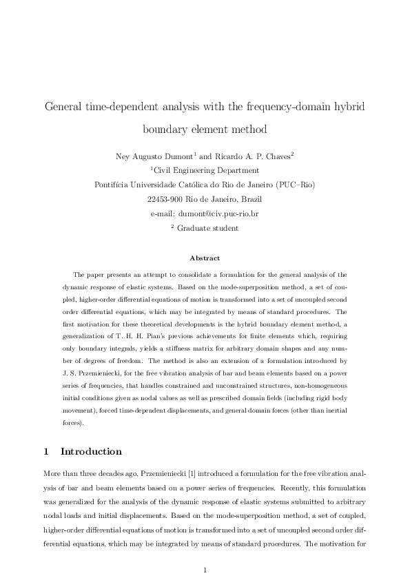 (PDF) General time-dependent analysis with the frequency-domain hybrid boundary element method