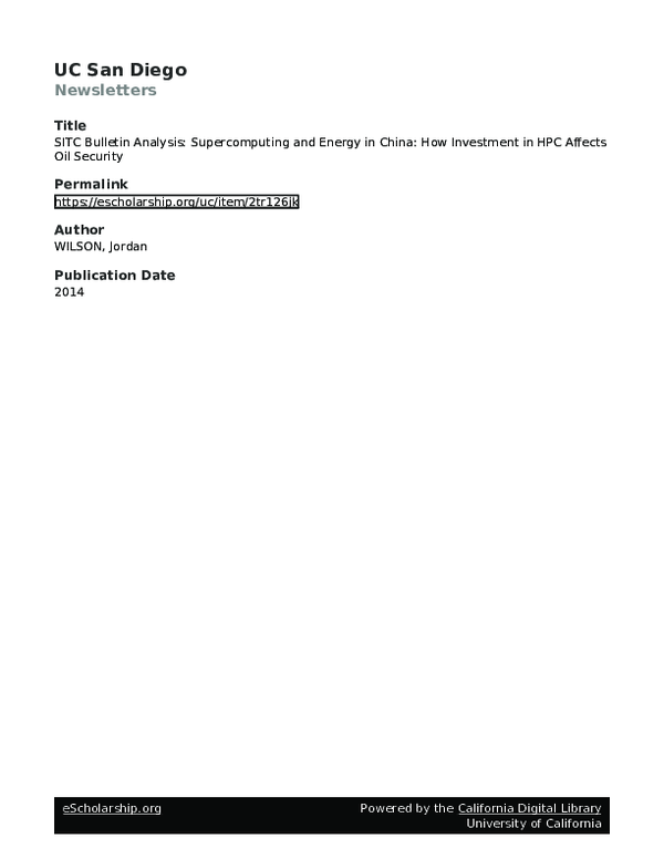 (PDF) High-performance Computing in China: Research and Applications