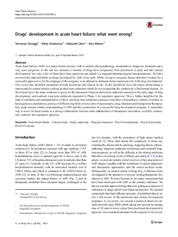 (PDF) Drugs’ development in acute heart failure: what went wrong?