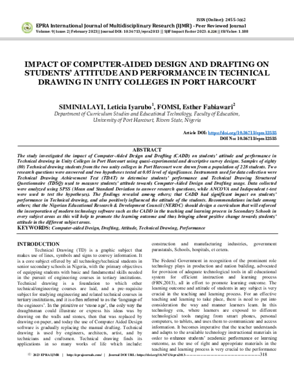 (PDF) Impact of Computer-Aided Design and Drafting on Students ...