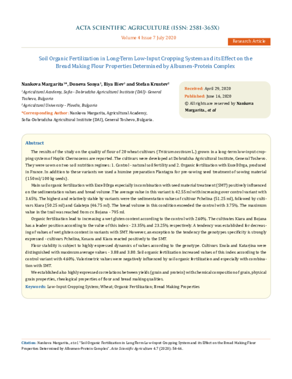 (PDF) Soil Organic Fertilization in Long-Term Low-Input Cropping System ...