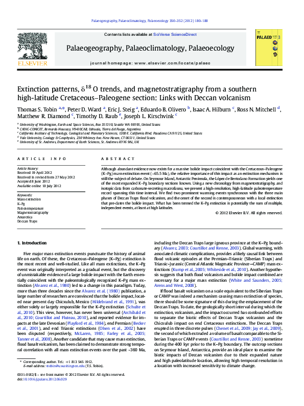 (PDF) Extinction patterns, δ18 O trends, and magnetostratigraphy from a ...