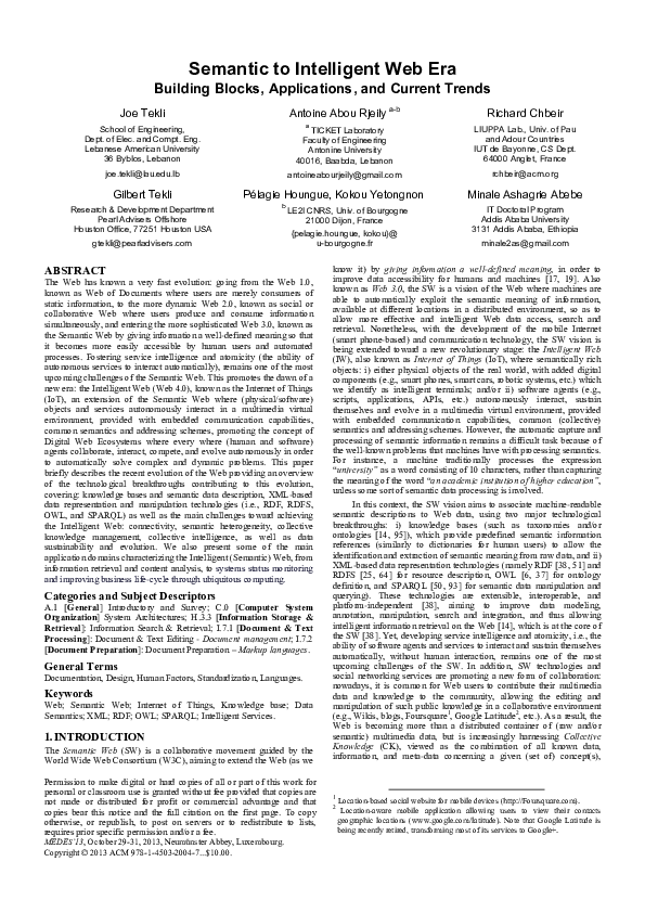 (PDF) Semantic to intelligent web era: building blocks, applications ...