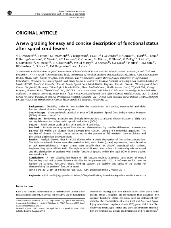 (PDF) A new grading for easy and concise description of functional ...