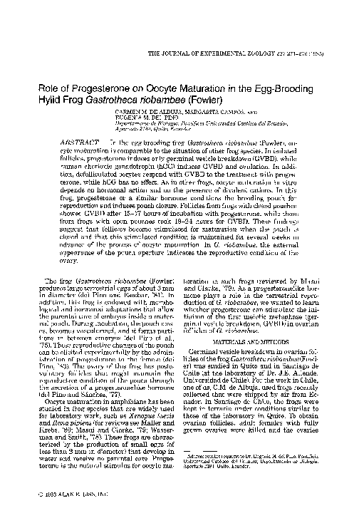 (PDF) Role of progesterone on oocyte maturation in the egg-brooding ...