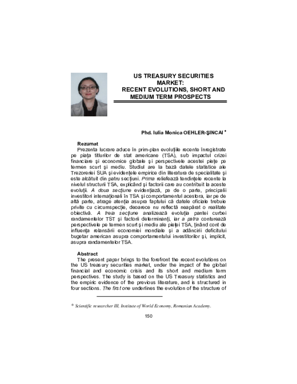 (PDF) Us Treasury Securities Market: Recent Evolutions, Short And ...