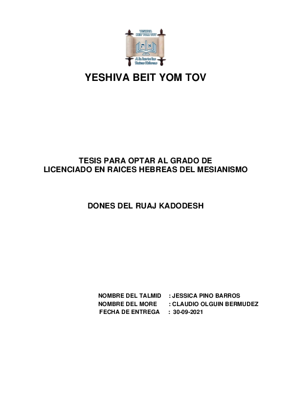 (PDF) TESIS DE DONES DEL RUAJ HAKODESH