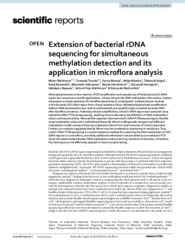 (PDF) Extension of bacterial rDNA sequencing for simultaneous ...