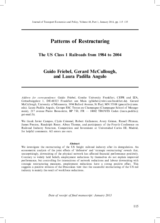 (PDF) Patterns of Restructuring