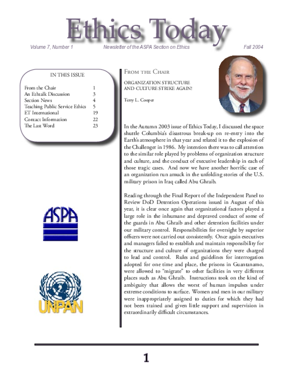 (PDF) Teaching public service ethics