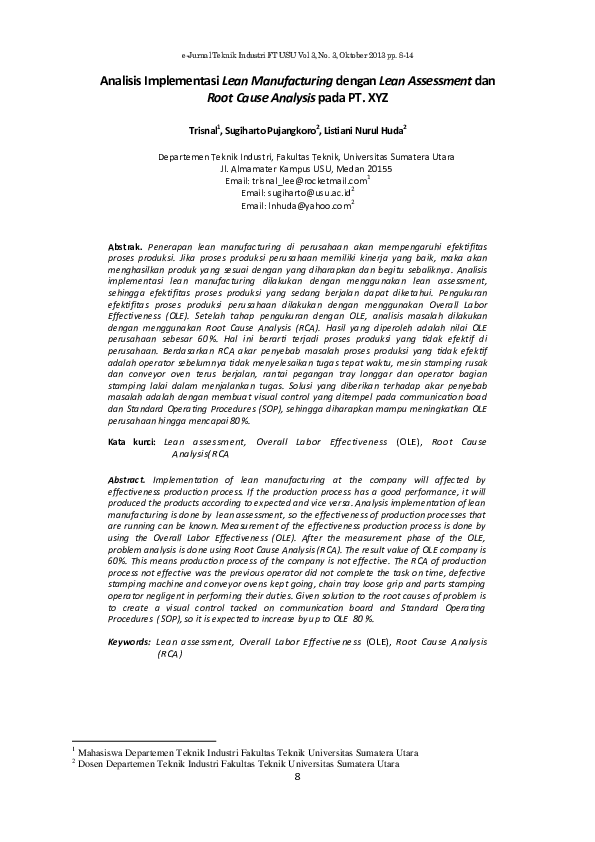 (PDF) Analisis Implementasi Lean Manufacturing dengan Lean Assessment dan Root Cause Analysis ...