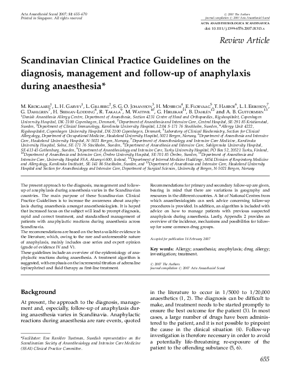 (PDF) Scandinavian Clinical Practice Guidelines on the diagnosis ...