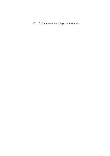 (PDF) ERP Adoption in Organizations