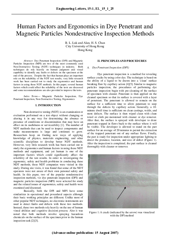 (PDF) Human Factors and Ergonomics in Dye Penetrant and Magnetic ...