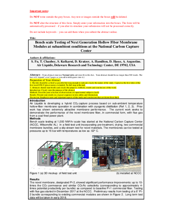 (PDF) Bench Scale Testing of Next Generation Hollow Fiber Membrane Modules