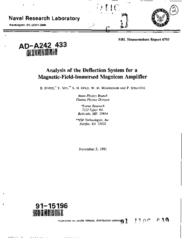 (PDF) Analysis of the deflection system for a magnetic-field-immersed ...