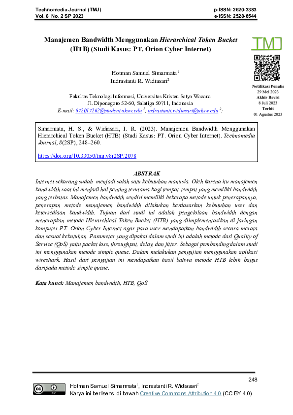 (PDF) Manajemen Bandwidth Menggunakan Hierarchical Token Bucket (HTB ...