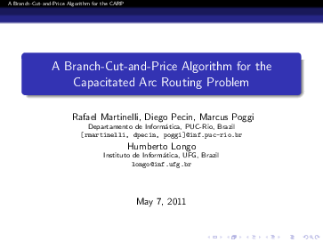 (PDF) A Branch-Cut-and-Price Algorithm for the Capacitated Arc Routing ...