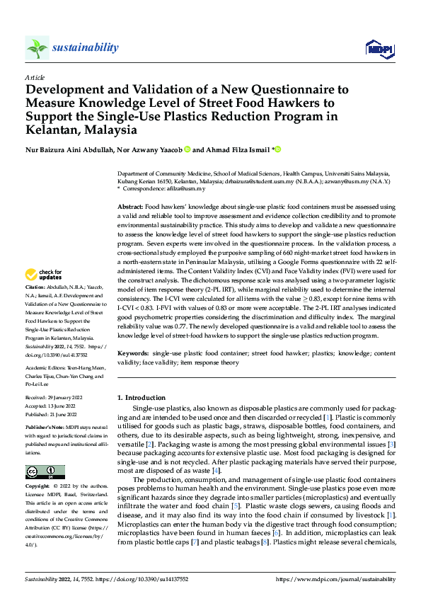 (PDF) Development and Validation of a New Questionnaire to Measure ...