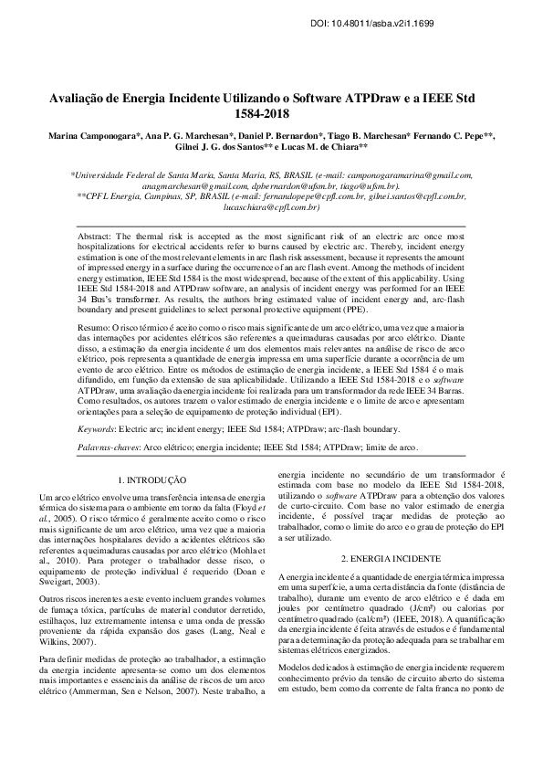 (PDF) Avaliação de Energia Incidente Utilizando o Software ATPDraw e a ...