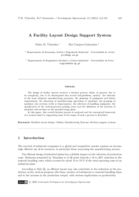 (PDF) A Facility Layout Design Support System