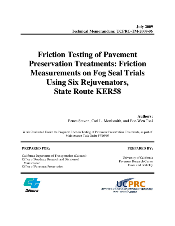 (PDF) Friction Testing of Pavement Preservation Treatments: Literature ...
