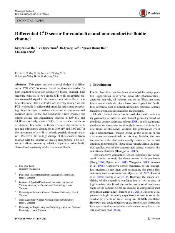 (PDF) Differential C4D sensor for conductive and non-conductive fluidic ...