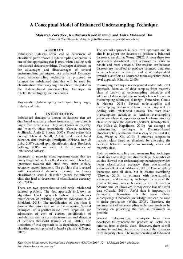 (PDF) A conceptual model of enhanced undersampling technique