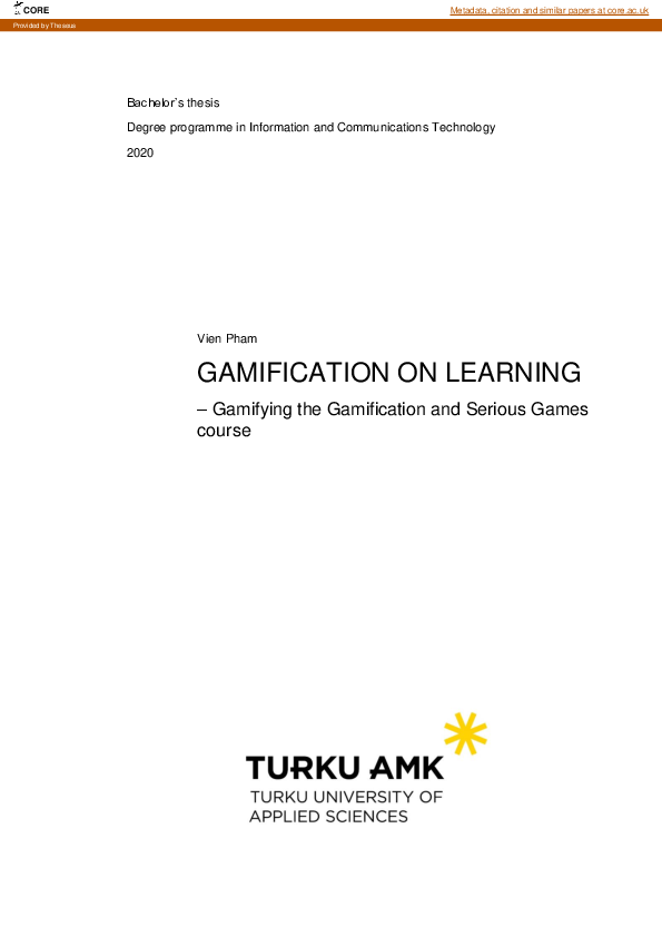 (PDF) Gamification on learning : gamifying the gamification and serious ...