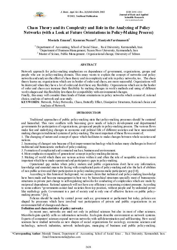 (PDF) Chaos Theory and its Complexity and Role in the Analyzing of ...