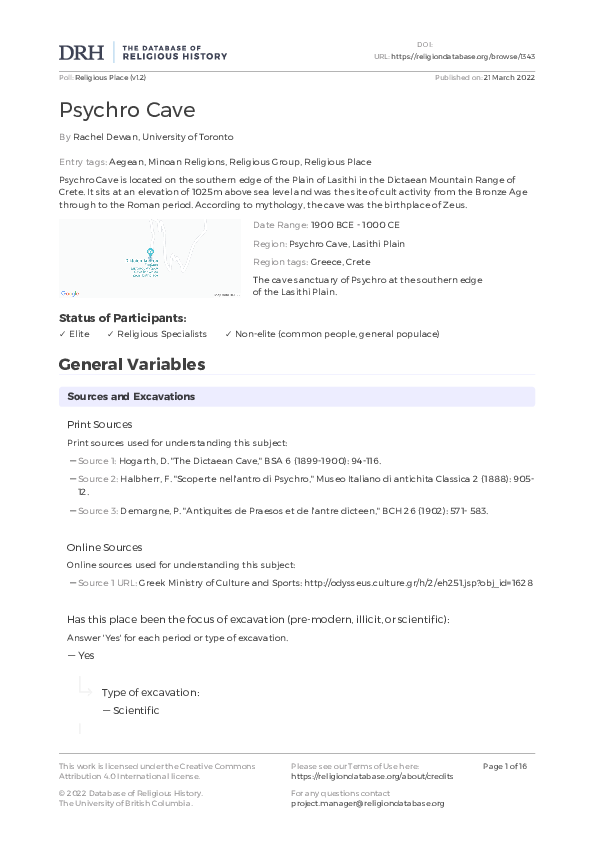 (PDF) Psychro Cave