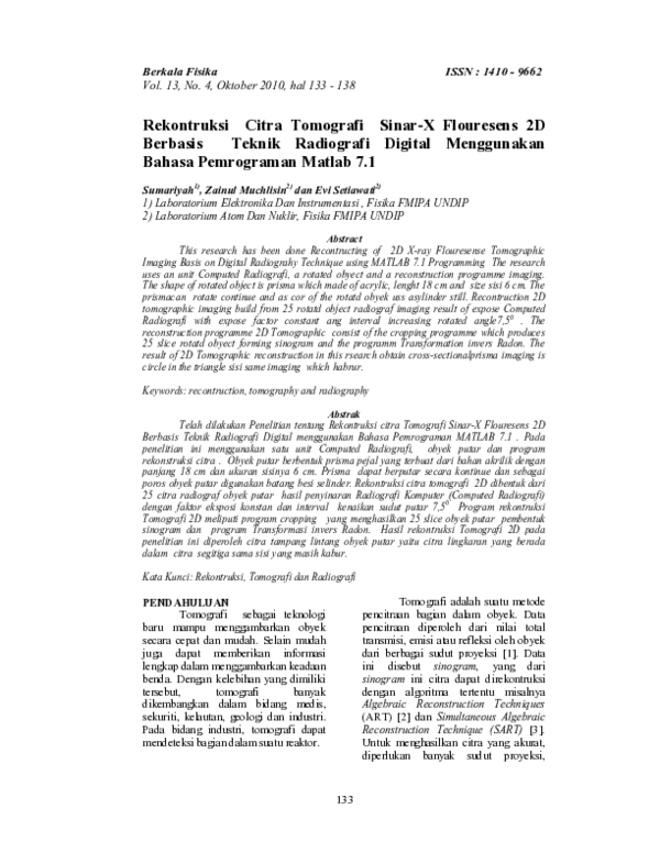 (PDF) Rekontruksi Citra Tomografi Sinar-X Flouresens 2D Berbasis Teknik ...