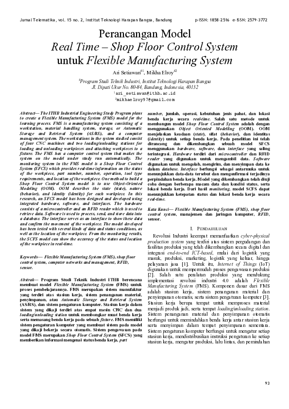 (PDF) Perancangan Model Real Time – Shop Floor Control System untuk ...