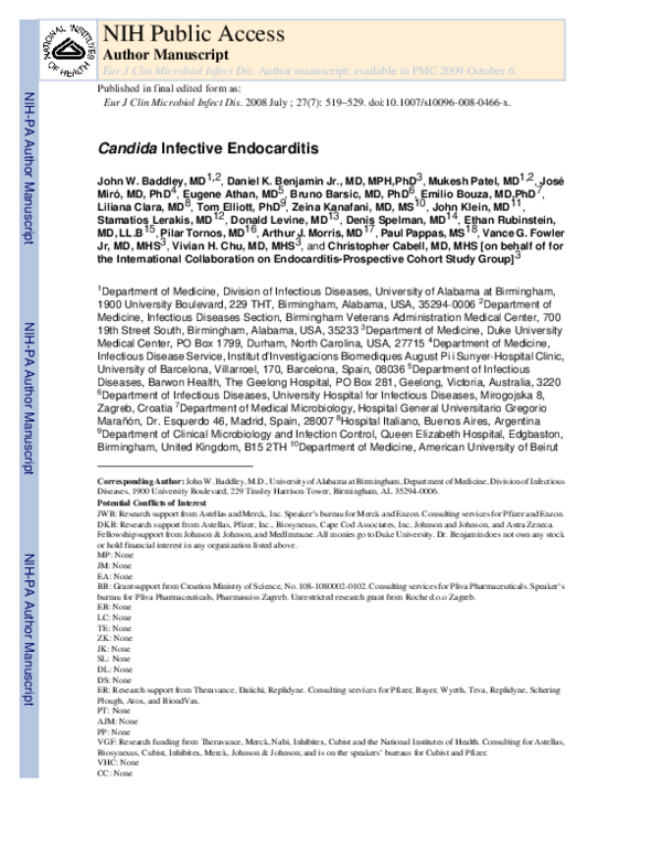 (PDF) Candida infective endocarditis