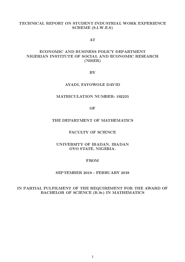 (PDF) Technical Work Report