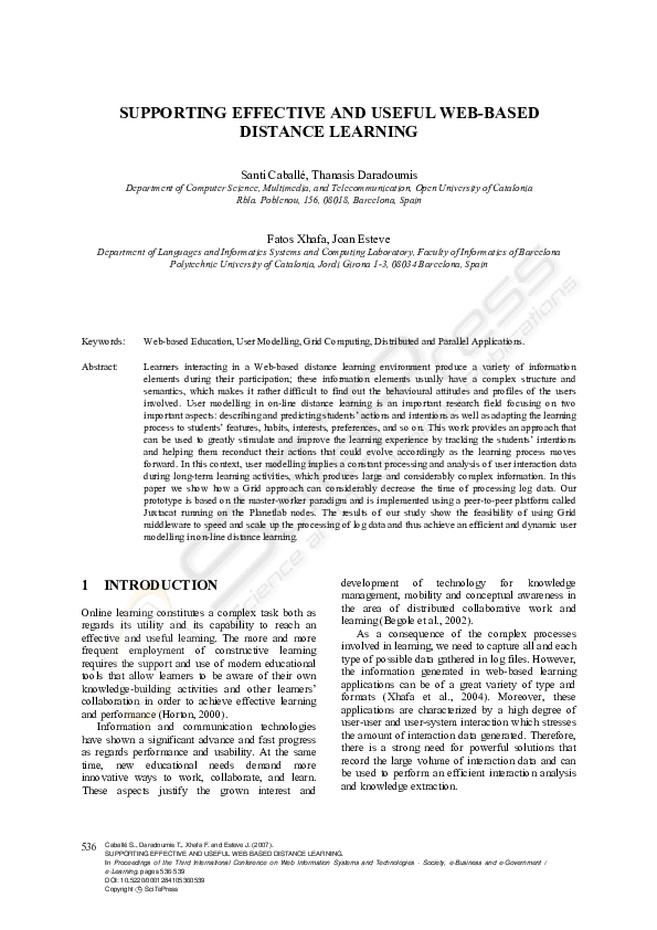 (PDF) Supporting Effective and Useful Web-Based Distance Learning