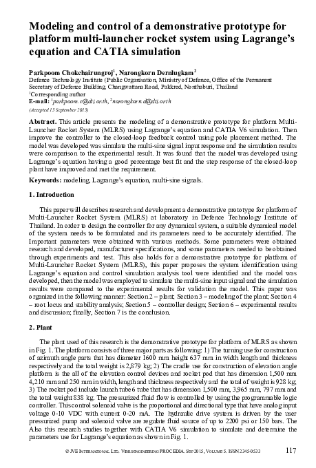 (PDF) Modeling and control of a demonstrative prototype for platform ...