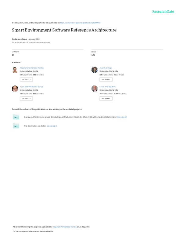 (PDF) Smart Environment Software Reference Architecture