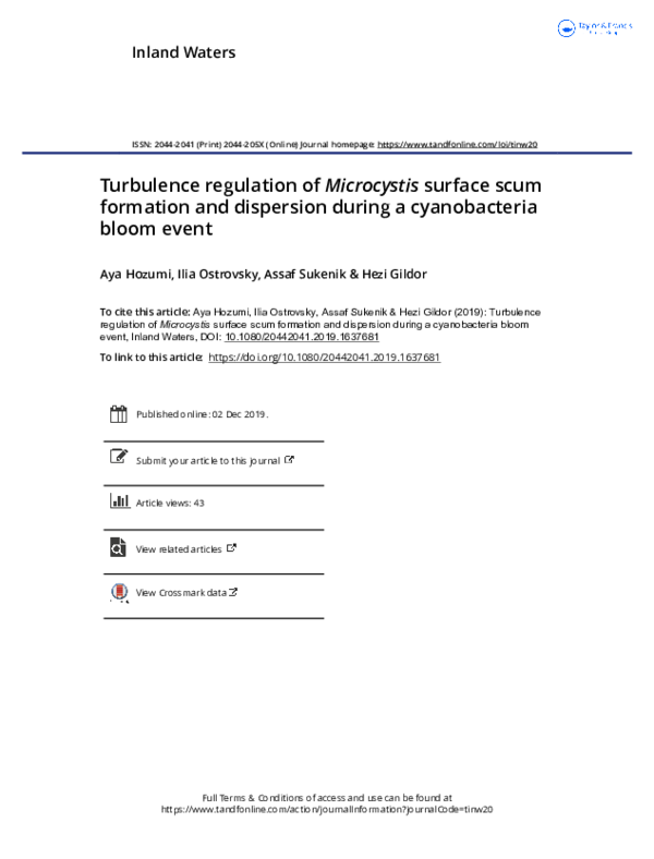 (PDF) Turbulence regulation of Microcystis surface scum formation and dispersion during a ...