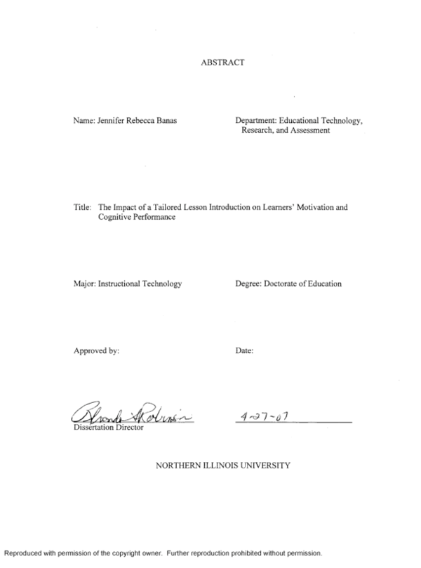 (PDF) The impact of a tailored lesson introduction on learners ...