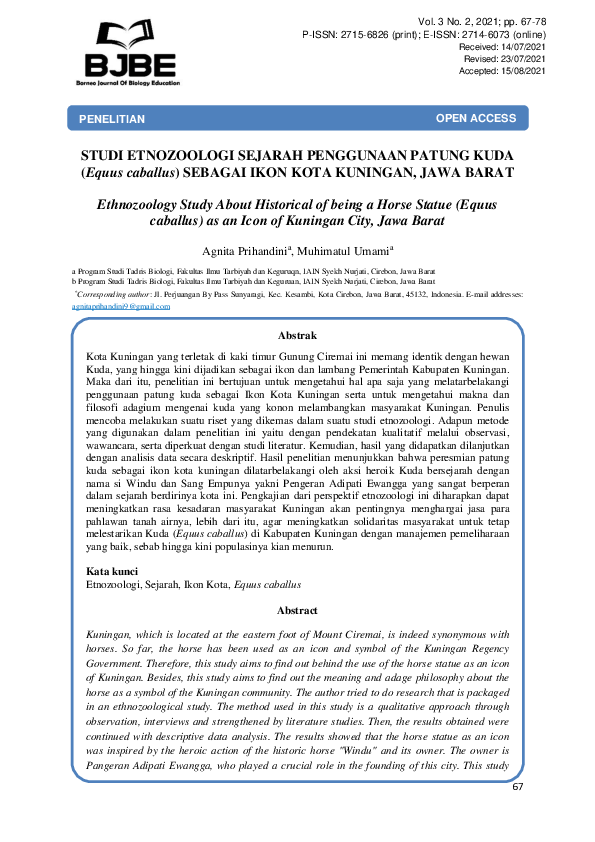 (PDF) STUDI ETNOZOOLOGI SEJARAH PENGGUNAAN PATUNG KUDA (Equus caballus ...