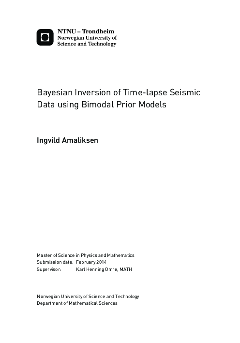 (PDF) Bayesian Inversion of Time Lapse Seismic Data using a Blocky Model