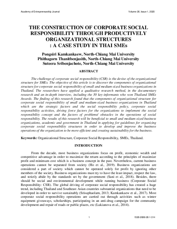 (PDF) The Construction of Corporate Social Responsibility through ...